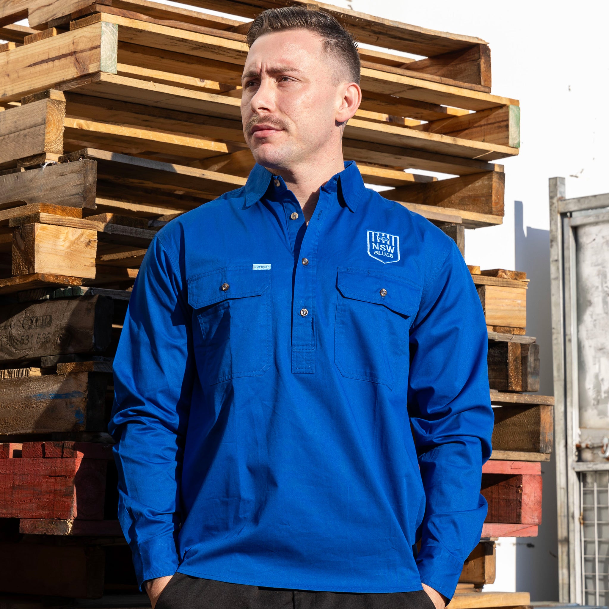 NSW Blues 'Long Yard' Work Shirt | Ashtabula