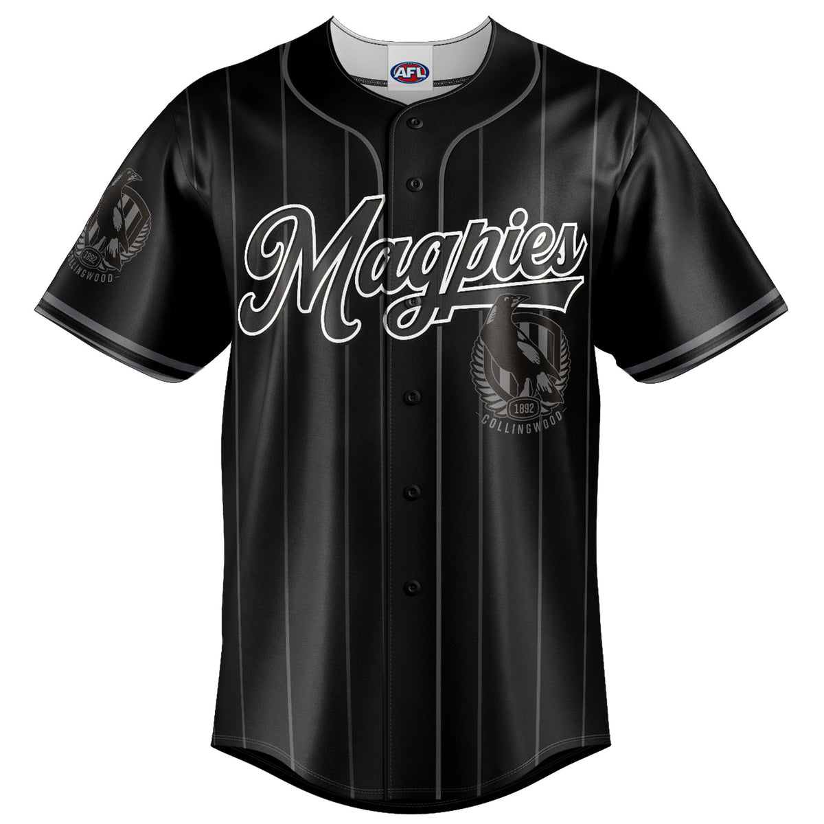 AFL Collingwood Blackout Baseball Shirt – Ashtabula