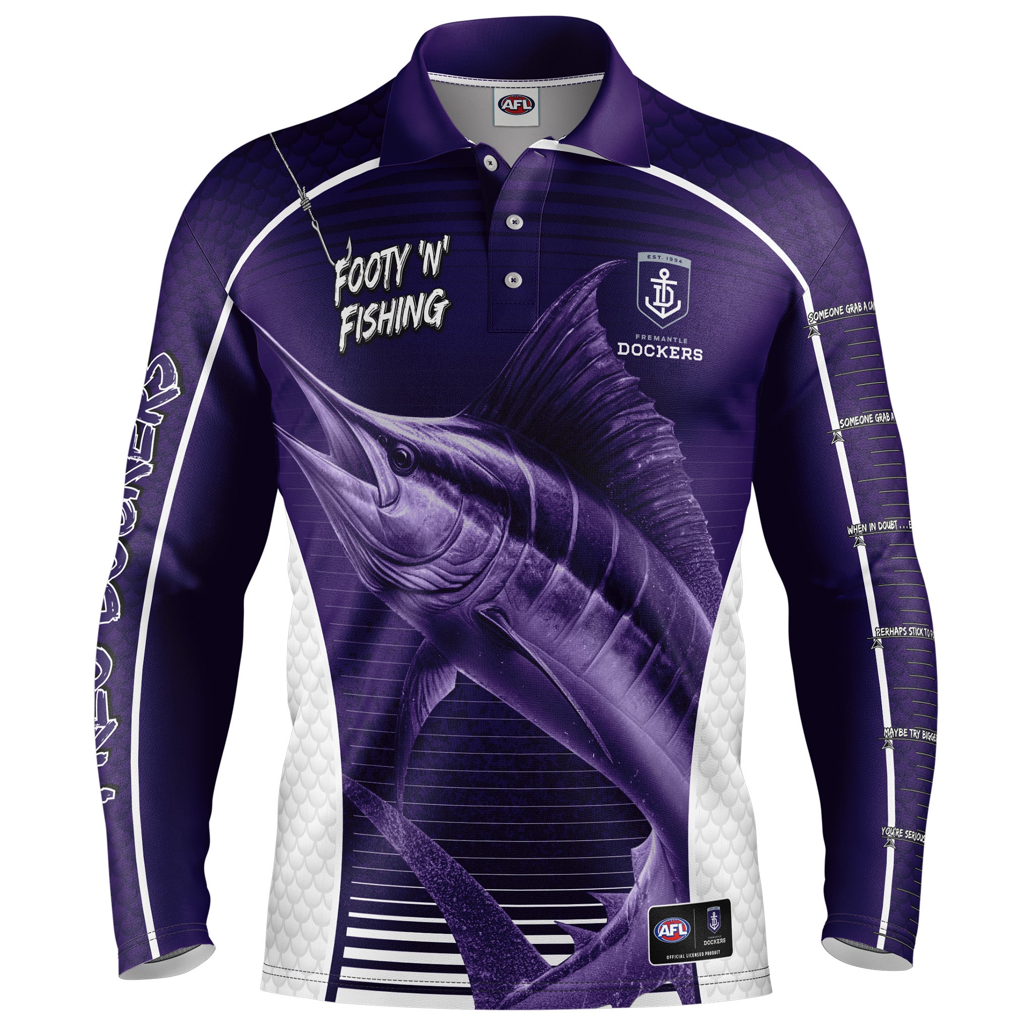 AFL Fremantle Dockers Footy n Fishing Shirt - Youth | Ashtabula