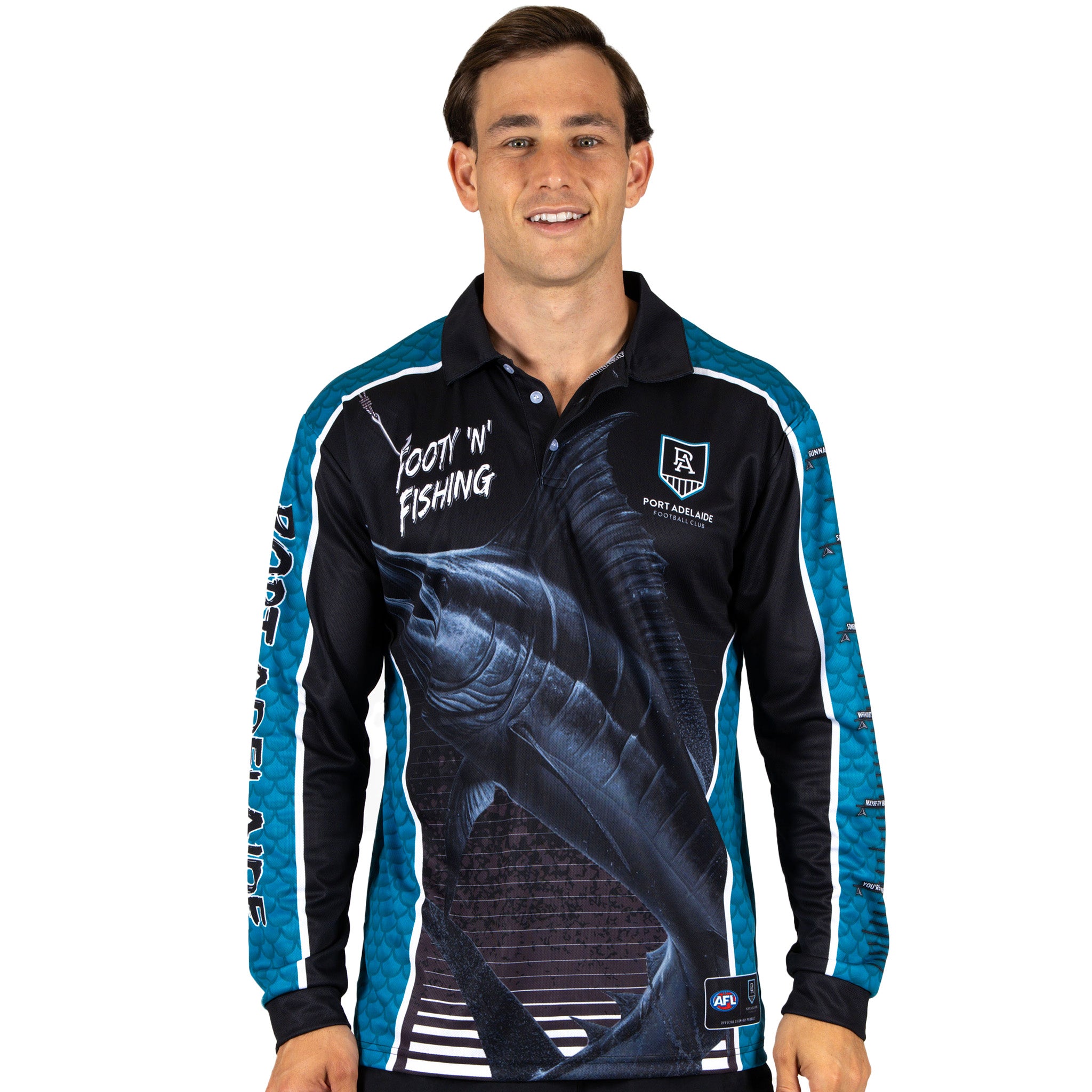 AFL Port Adelaide Footy n Fishing Shirt - Adult | Ashtabula