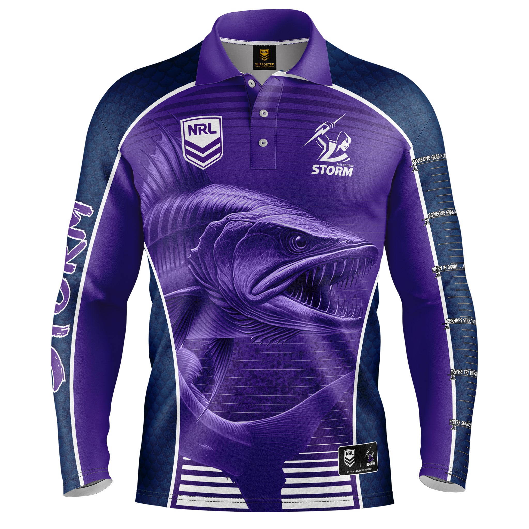 NRL Storm 'Barracuda' Fishing Shirt - Adult | Ashtabula