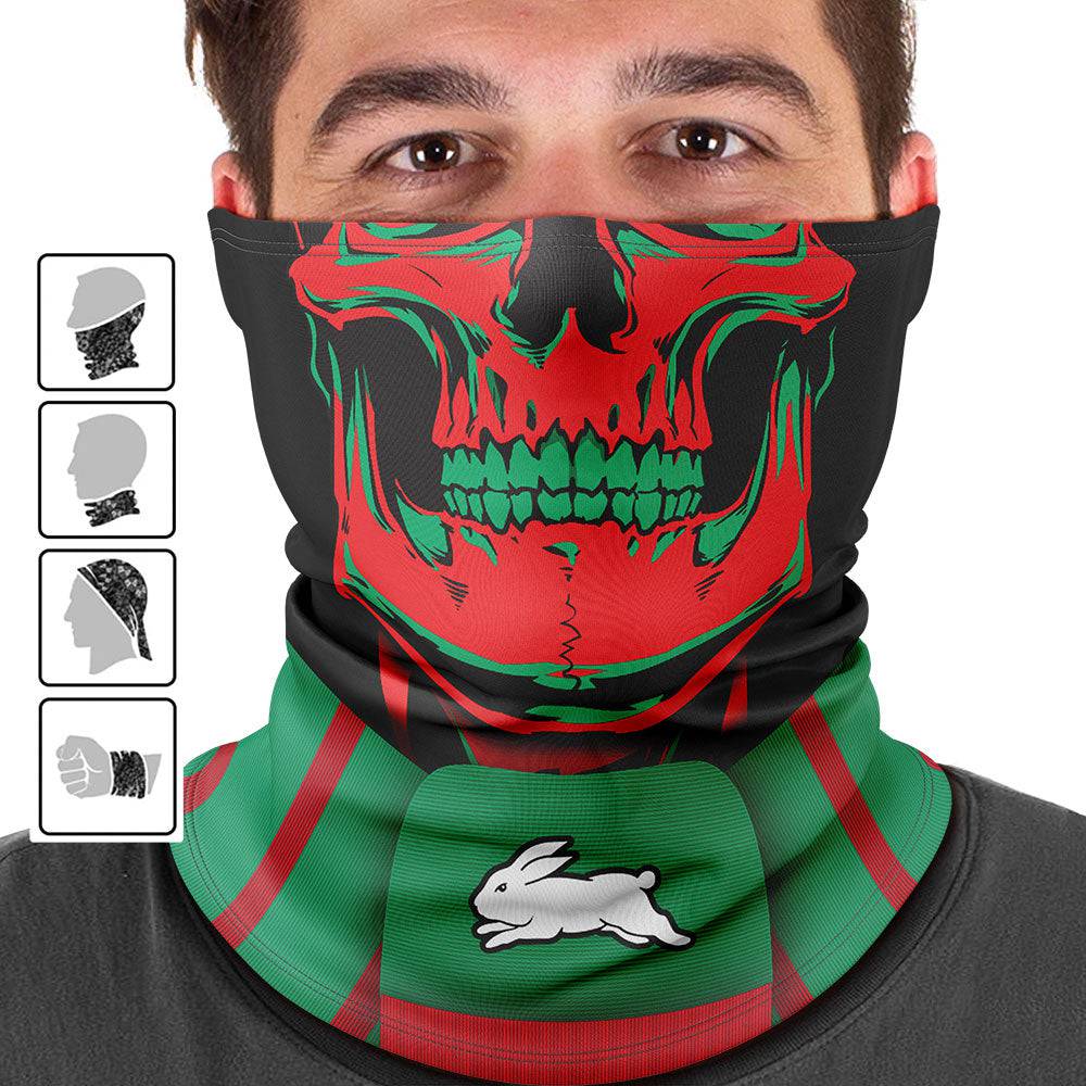 NRL Rabbitohs "Skull-Face" Multi-Purpose Scarf | Ashtabula