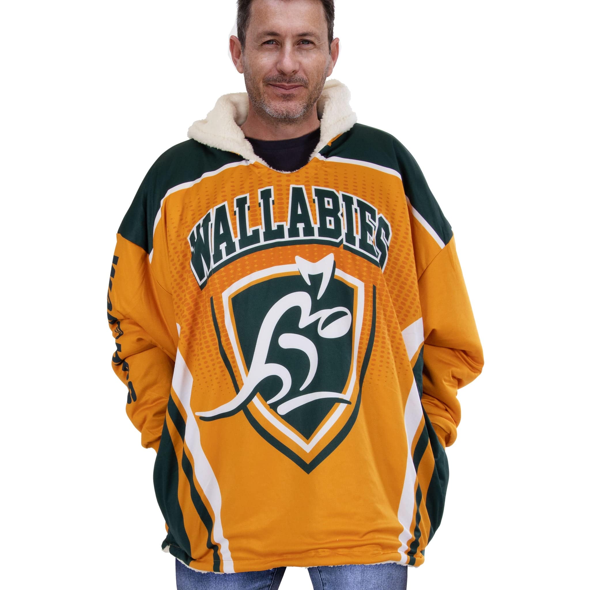 Wallabies 'Rugger' Oversized Fleece Hoodie - Adult | Ashtabula